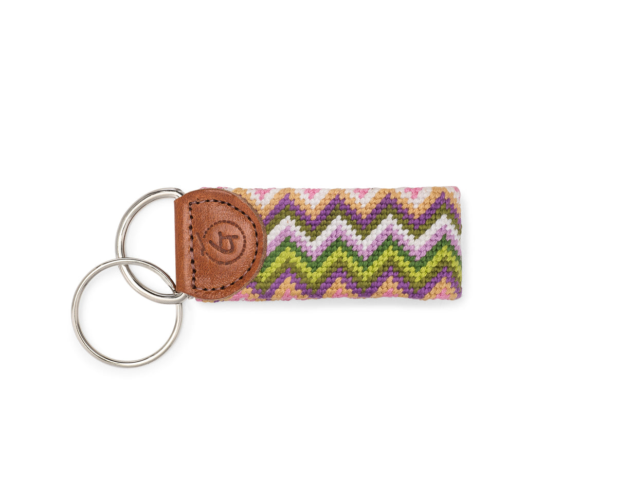 Zig Zag Stitch Needlepoint Keychain – Good Threads